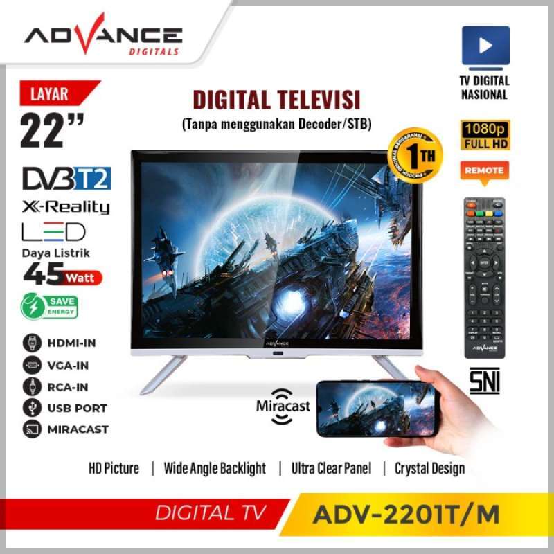 Promo (free Packing Kayu)advance Tv/tv Digital 22 Inch/televisi Led ...