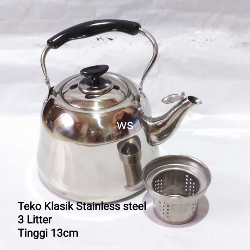 Promo Teko Bunyi Lengkap Saringan Teh 3 Litter Stainless Steel Teko ...