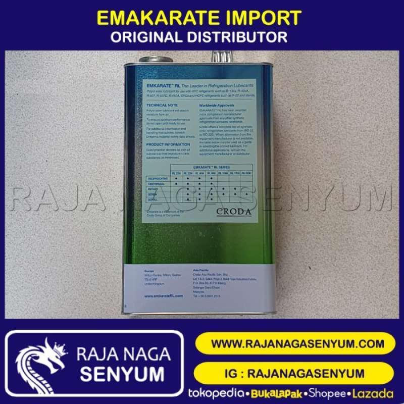 Promo Oli Emkarate 5 Liter Rl 32 H / Rl32 5 L R32 Kompresor Ac Dan Ac ...