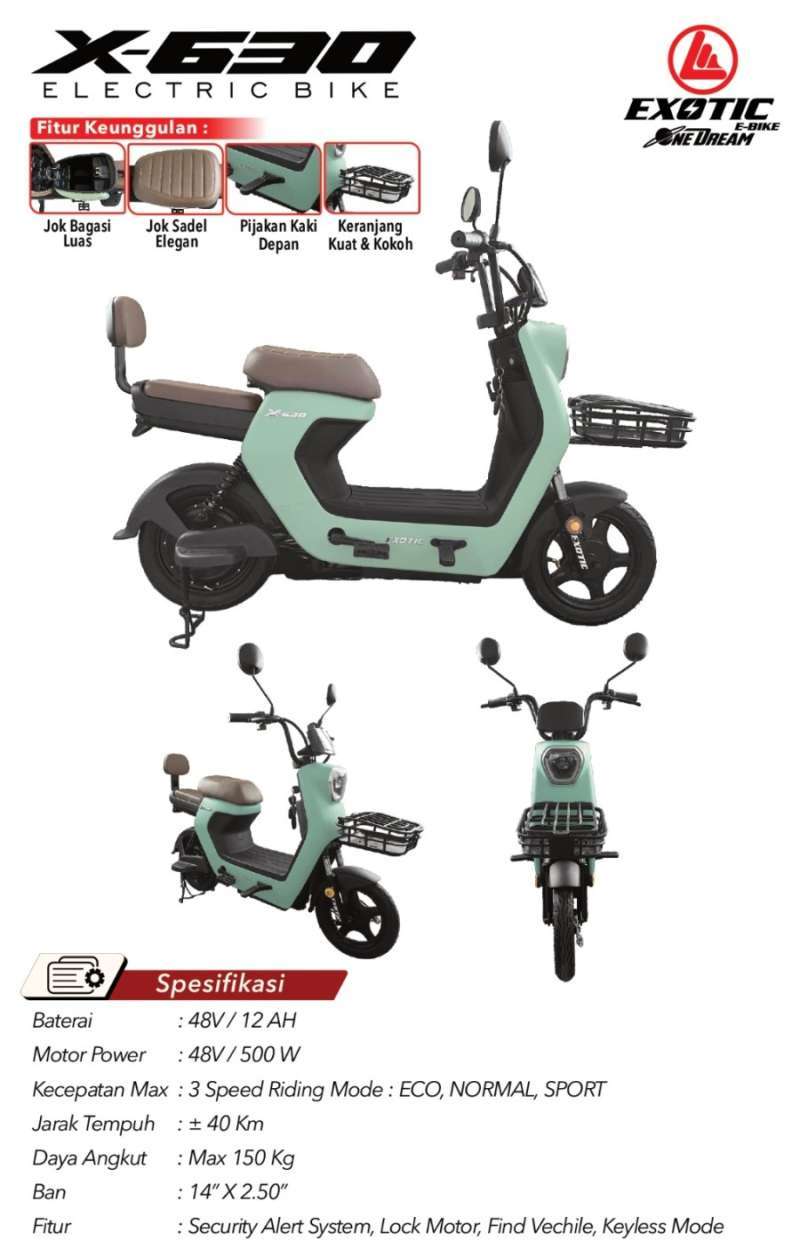 Promo Sepeda Listrik Exotic X-630 E Bike 500 Watt Exotic Pacific X630 ...