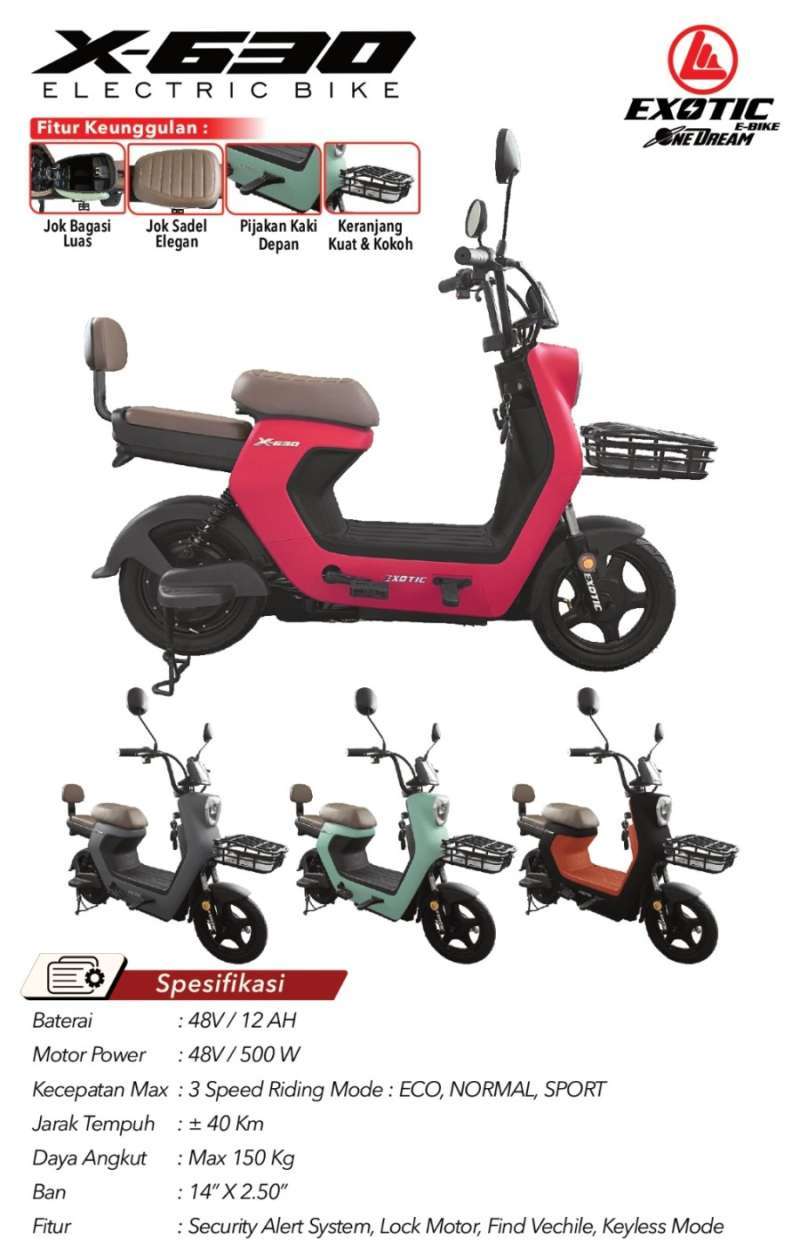 Promo Sepeda Listrik Exotic X-630 E Bike 500 Watt Exotic Pacific X630 ...