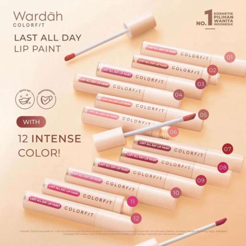 Jual Re@diy Wardah Colorfit Last All Day Lip Paint Transproof / Wardah ...