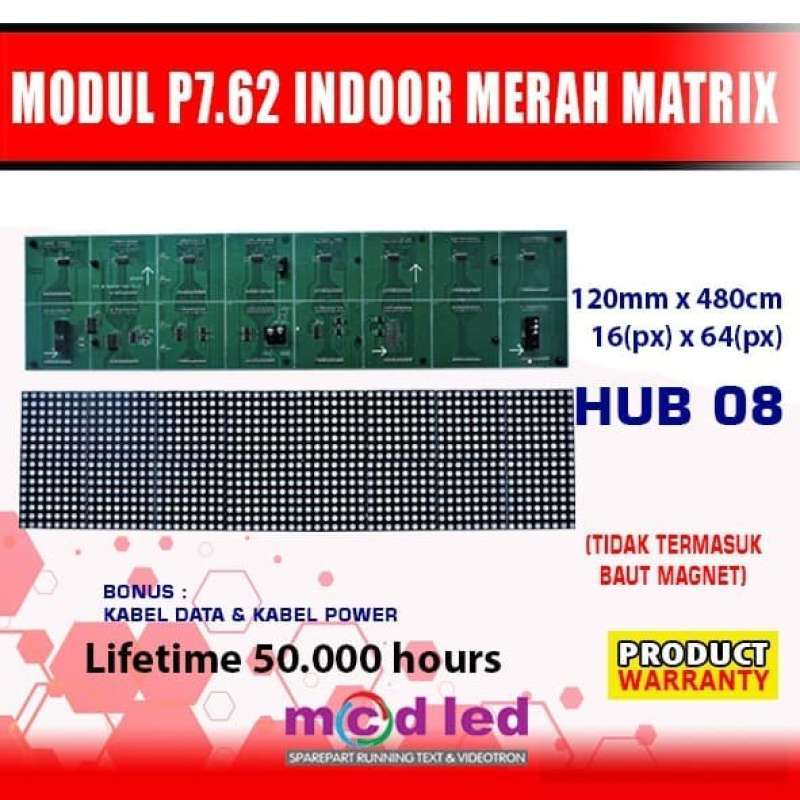 Promo Modul Panel Led Running Text Indoor P7,62 Merah Matrix - Merah ...