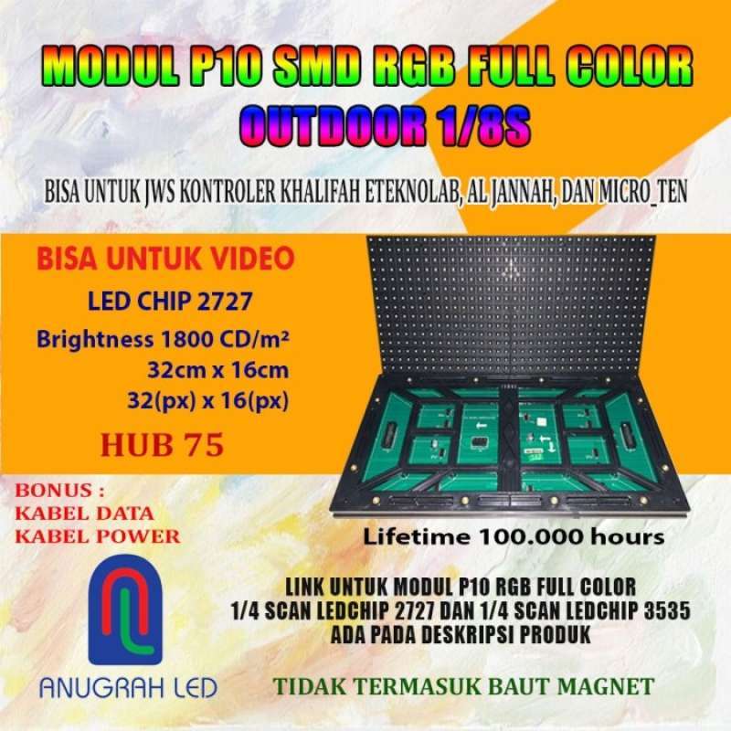 Promo Panel Led Modul P10 Rgb Smd Outdoor 1/8 S 2727 ,1/4 S 2727,1/4 S ...