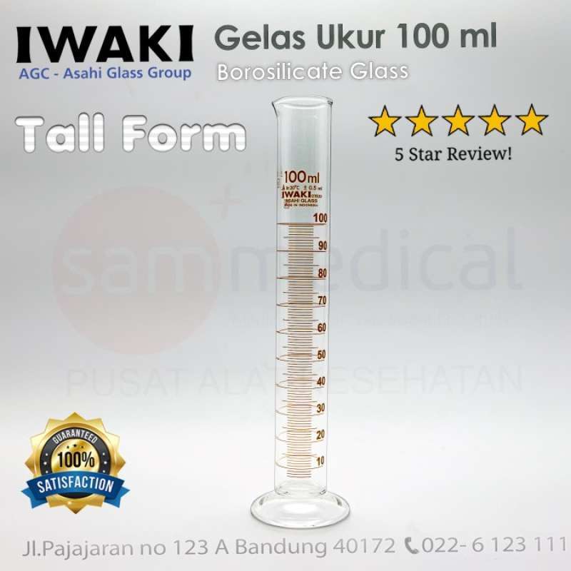 Jual Iwaki Pyrex Gelas Ukur Measuring Cylinder Gelas Takar - 100 Ml Di Seller Yama - Cengkareng ...