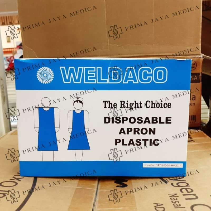 Jual Apron Plastik Disposable. Celemek Plastik Disposable Weldaco Isi ...