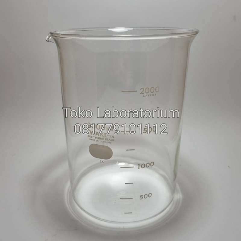 Promo Beaker Glass 2000 Ml Low Form Iwaki Pyrex Diskon 33% Di Seller ...