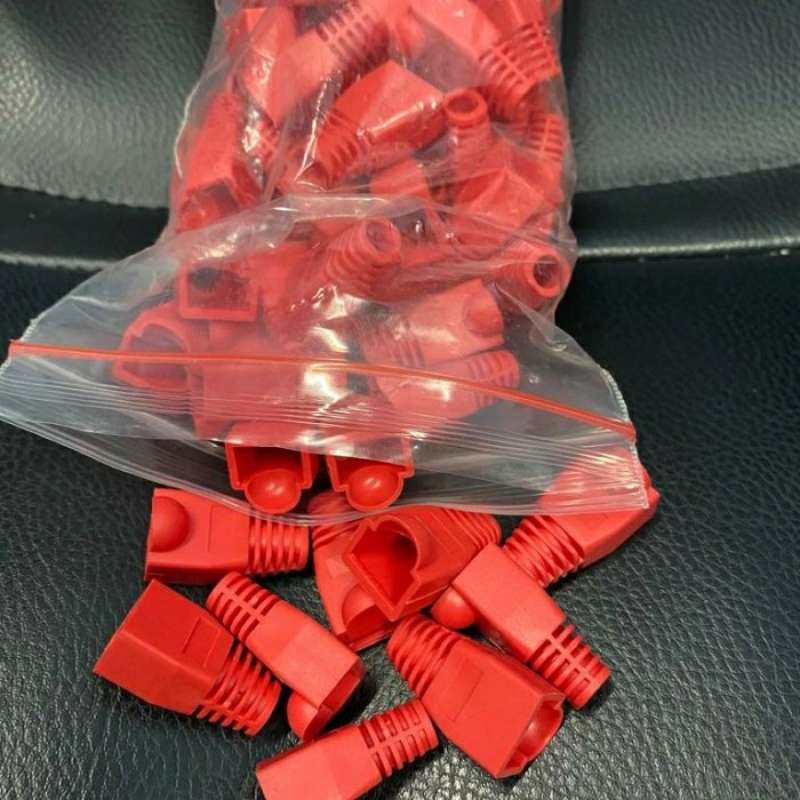 Jual Plug Boot Rj45 Cat5 / Cat5e Cat6 Isi 50pcs / Plug Boot Karet Rj45 ...