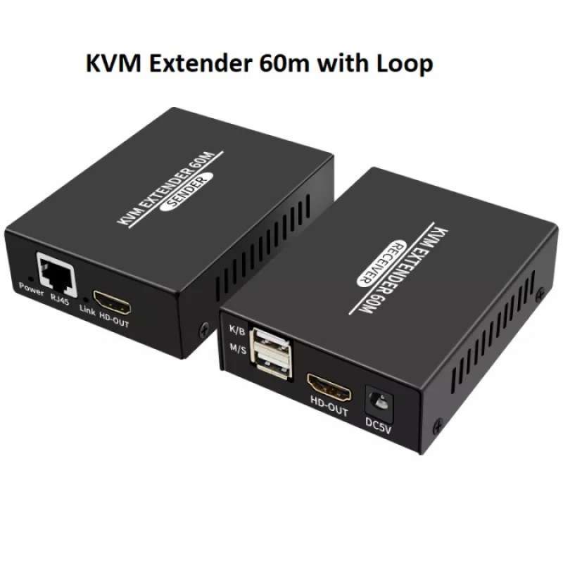 Jual Kvm Hdmi Extender 60m Full Hd Via Kabel Lan Utp Cat6 Keyboard ...