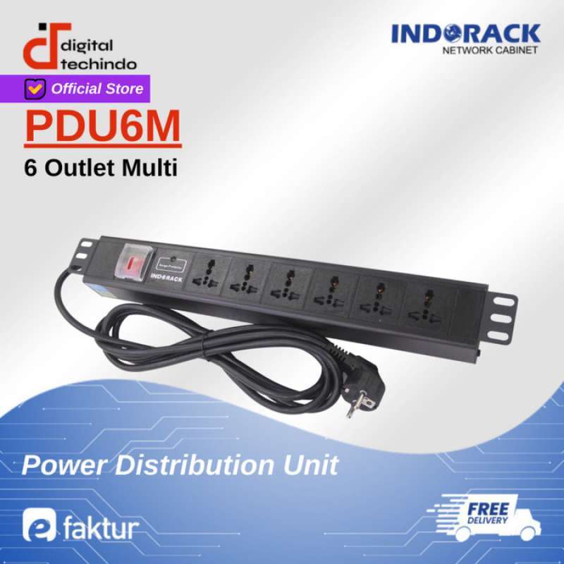 Jual Indorack Power Distribution Unit 6 Outlet Multi Colokan 6 Slot ...