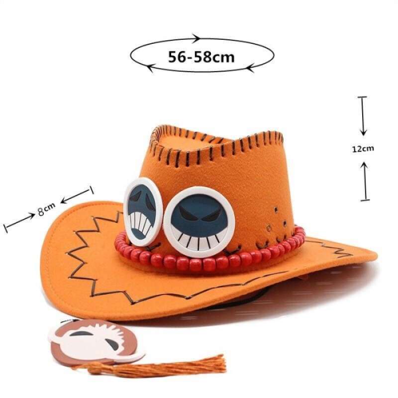 Jual Topi One Piece Luffy Jerami Portgas D Ace Cosplay Anime Hat Koboi ...