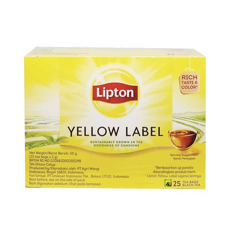 Promo Lipton - Yellow Label Teh Celup - 25 Pcs Tea Bag Diskon 7% Di ...