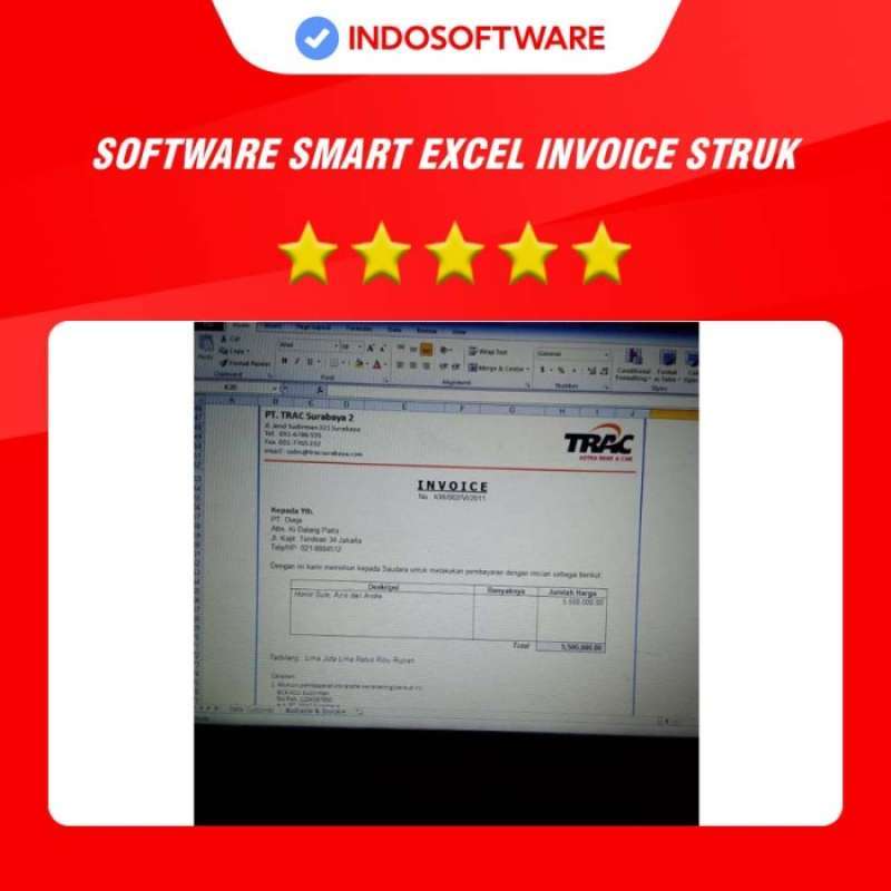 Jual Software Smart Excel Invoice Struk Kuitansi Kwitansi Nota Faktur ...
