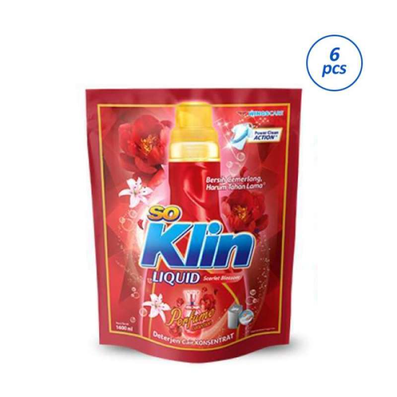 Jual So Klin Liquid Detergent Scarlet Blossom Perfume Pouch 1600 Ml [6 ... Jual So Klin Liquid Detergent Scarlet Blossom Perfume Pouch 1600 Ml [6 ...