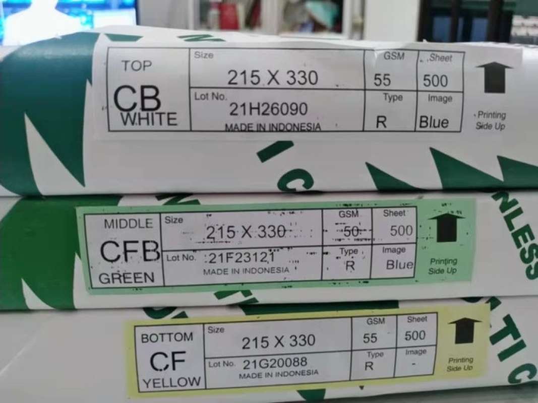 Jual Kertas Ncr Top Cb, 1 Ream 500sheet, Warna Putih, F3-f4 Size, 55g ...