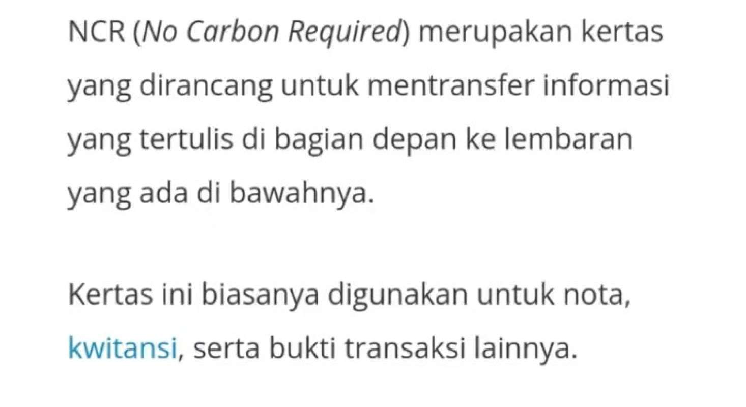 Jual Kertas Ncr Top Cb, 1 Ream 500sheet, Warna Putih, F3-f4 Size, 55g ...