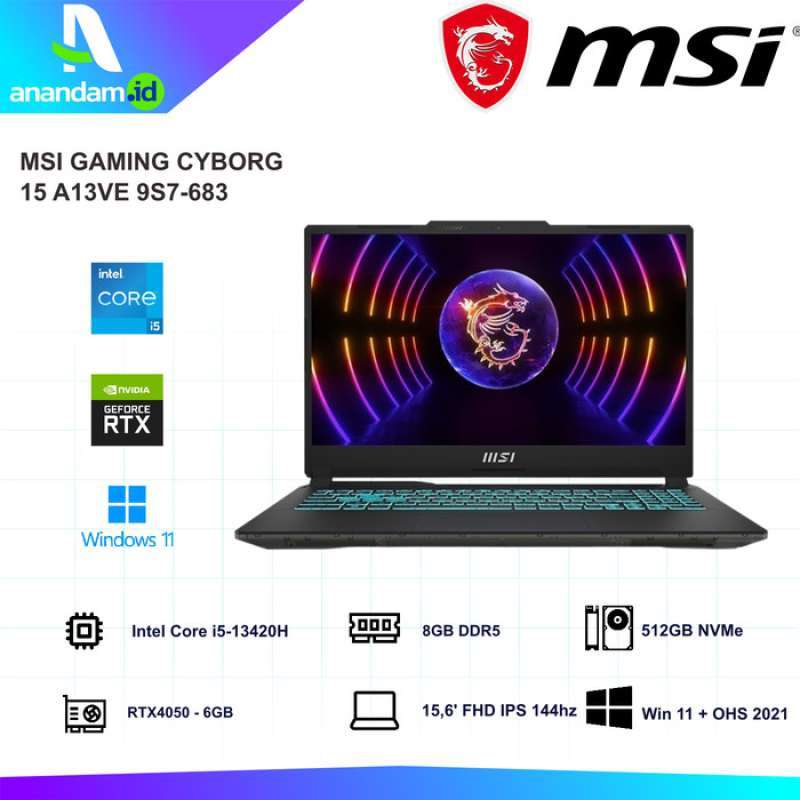 Jual Msi Gaming Cyborg 15 A13ve 9s7-15k111-683 Core I5-13420h Rtx4050 8gb Di Seller Anandam.id ...