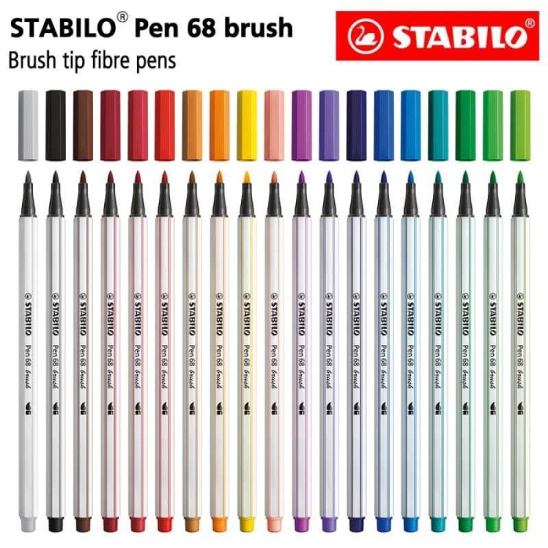 Jual Stabilo Pen 68 Brush Set 19pcs / Premium Marker Kuas Kaligrafi ...