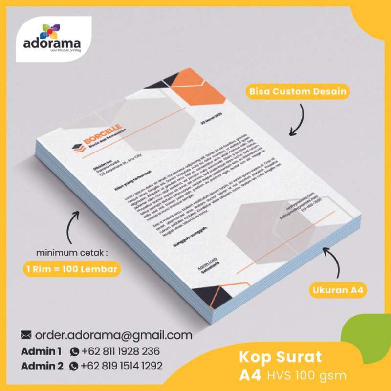 Jual Cetak Kop Surat 1 Rim A4 100 Gram - Warna - 100 Lembar Di Seller Kingyo - Cengkareng Timur ...