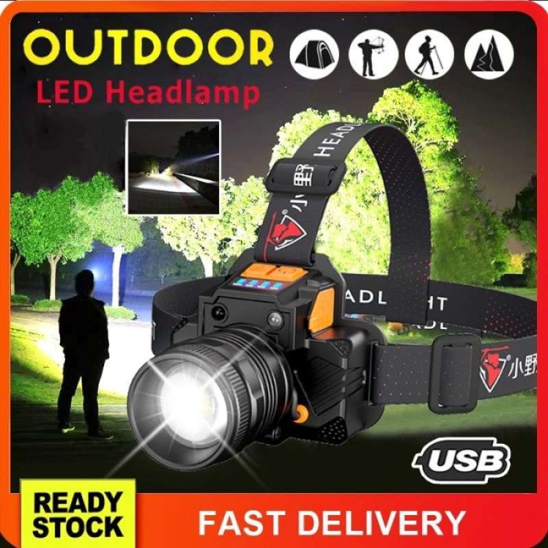 Promo Lampu Kepala Led Headlamp Flashlight Glare T8 Zoom Motion Sensor ...