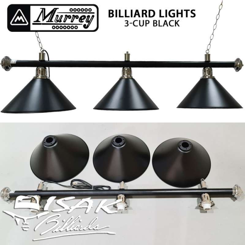 Jual Lampu Meja Billiard 3 Kap - Black - Pool Table Light 3 Cup Biliar ...