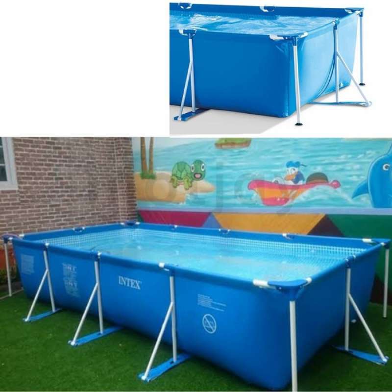 Jual Intex Kolam Renang Besar Ukuran 4.5m Rectangular Frame Pool ...