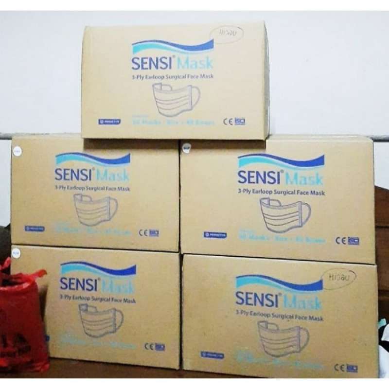 Jual Masker Sensi Mask 3-ply Earloop Surgical Face Mask Per Karton @ 40 ... Jual Masker Sensi Mask 3-ply Earloop Surgical Face Mask Per Karton @ 40 ...