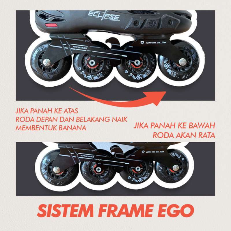 Jual Sepatu Roda Inline Skate Pemula Flying Eagle Eclipse Black ...
