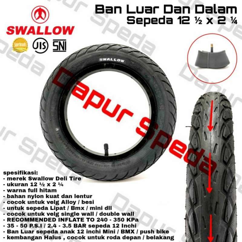 Jual Ban Luar Dan Dalam Sepeda Anak 12 Inchi 12 1/2 X 2 1/4 Bmx Mini Kecil Di Seller Tombstone ...