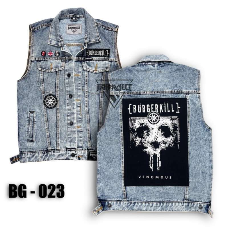 Jual Rompi/jaket Jeans Rompi Pria/emblem Sudah Di Jahit Desain Casual ...