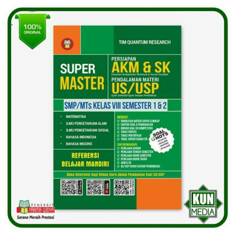 Promo Buku Soal Super Master Akm Us Smp Mts Kelas Viii Kelas 8 Yrama Widya Diskon 23% Di Seller ...
