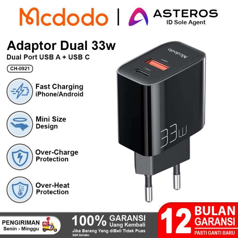 Jual Mcdodo Kepala Charger Gan Type C + Usb Quick Charger 3.0 Fast Charging 47w -67w Max - Ch ...