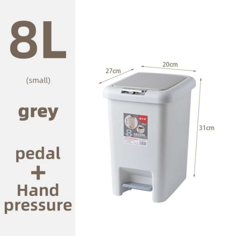Jual Tempat Sampah Injak 8l/10l/15l/20l Tong Plastik Tertutup Trash Bin ...