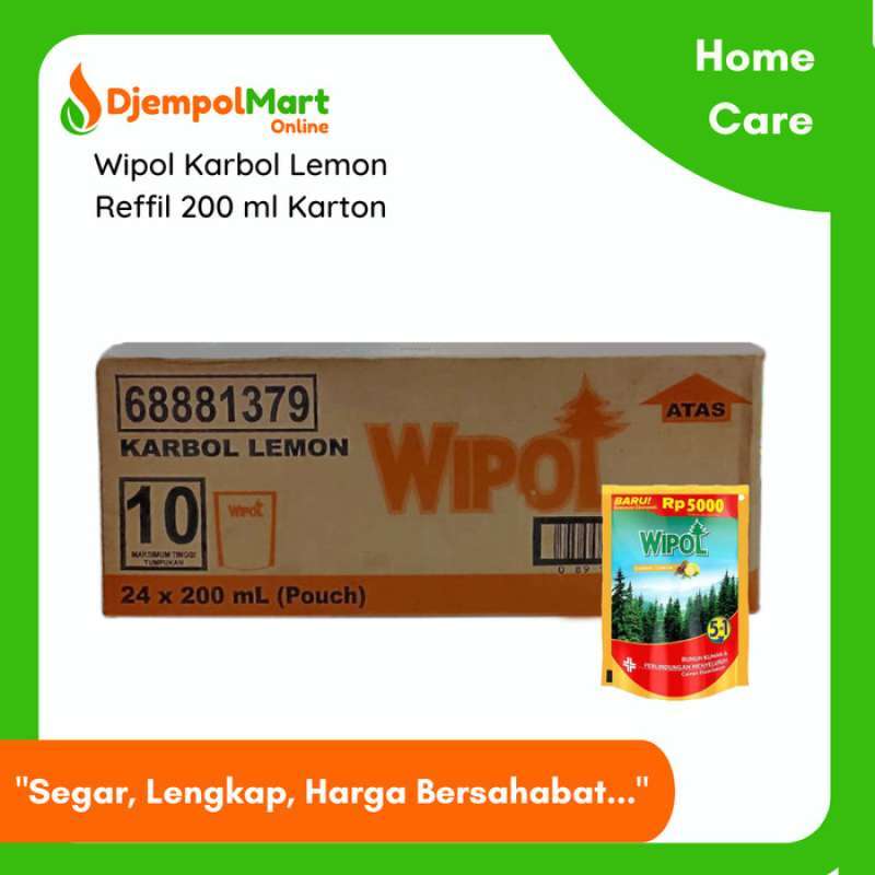 Promo Wipol Karbol Lemon Refill 200 Ml Karton Diskon 23% Di Seller ...