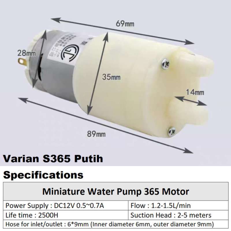 Jual Pompa Air Mini Motor Dinamo Dc 12v Dispenser Aqua Galon Bawah ...
