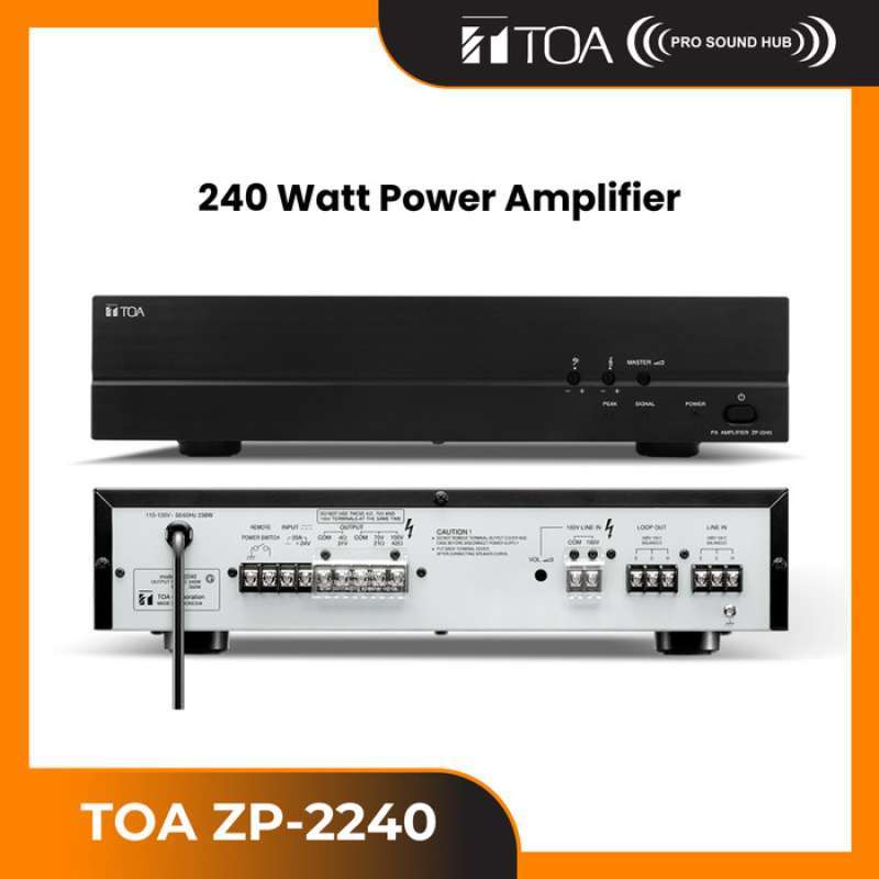 Promo Toa Zp-2240 Zp2240 Power Amplifier Amply Ampli 240 Watt 100v 100 ...