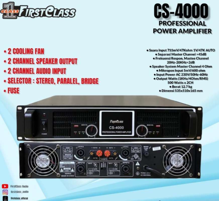 Promo Power Amplifier Firstclass Cs 4000 Cs4000 Original Garansi 1 ...