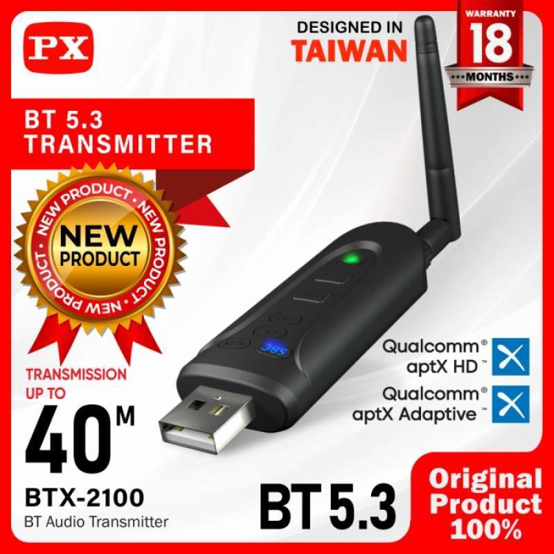 Promo Bluetooth Usb Audio Transmitter 5.3 Aptx Adaptive Hd Aux Px Btx-2100 Diskon 23% Di Seller ...