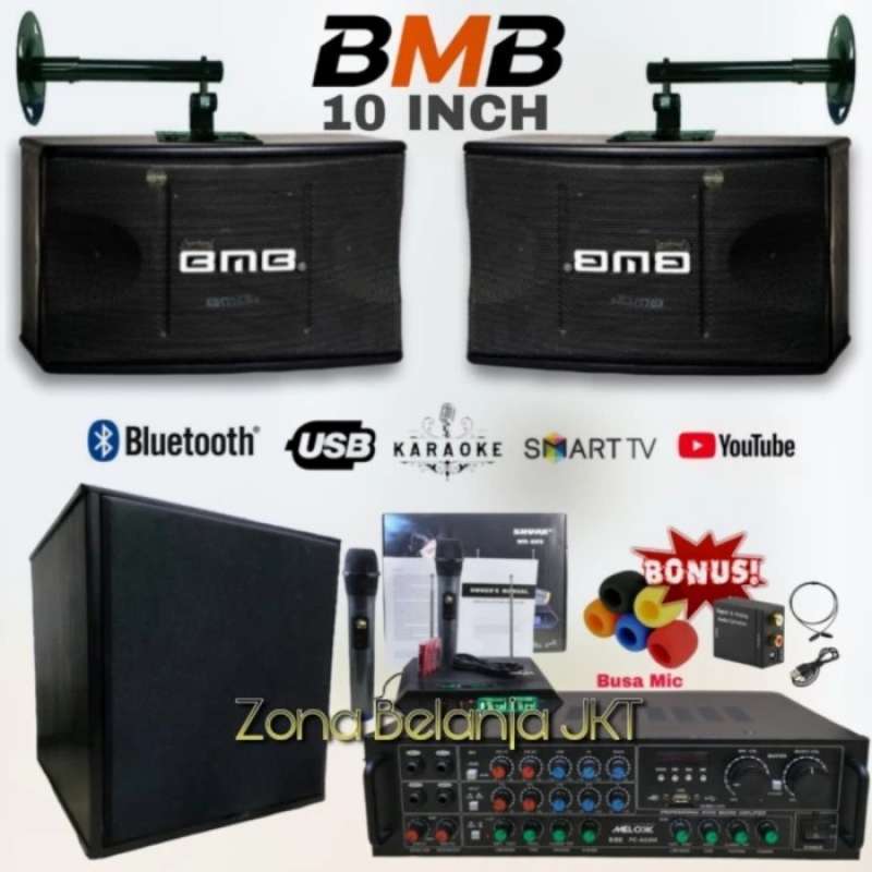 Promo Paket Sound Karaoke Rumahan Bmb 10 Inch Paket Bmb Subwoofer 12 ...