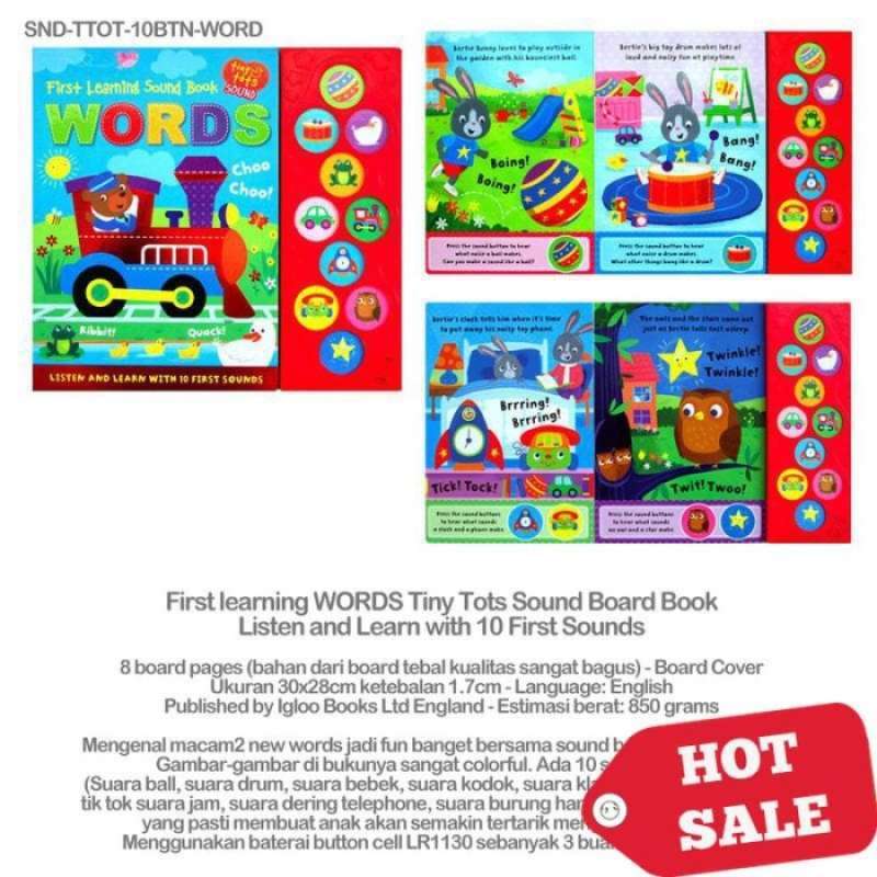Promo First Learning Words Tiny Tots Sound Board Book - Listen And ...