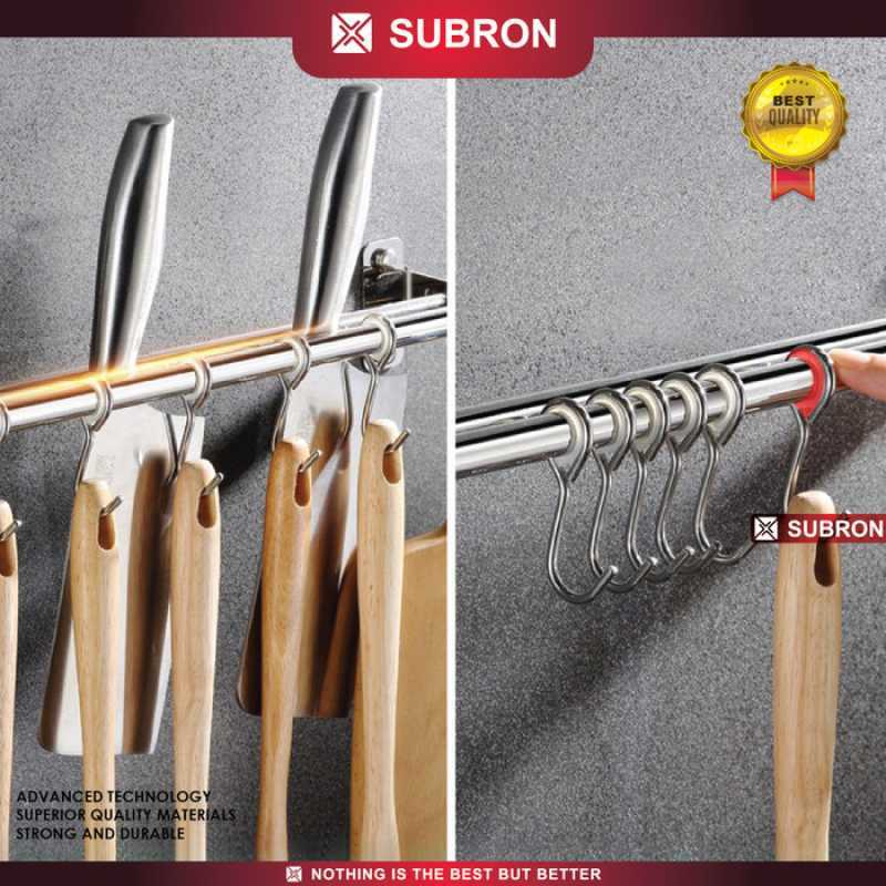 Jual Subron Sus304 Kitchen Bar 80cm 100cm Rak Gantungan Dapur Stainless ...