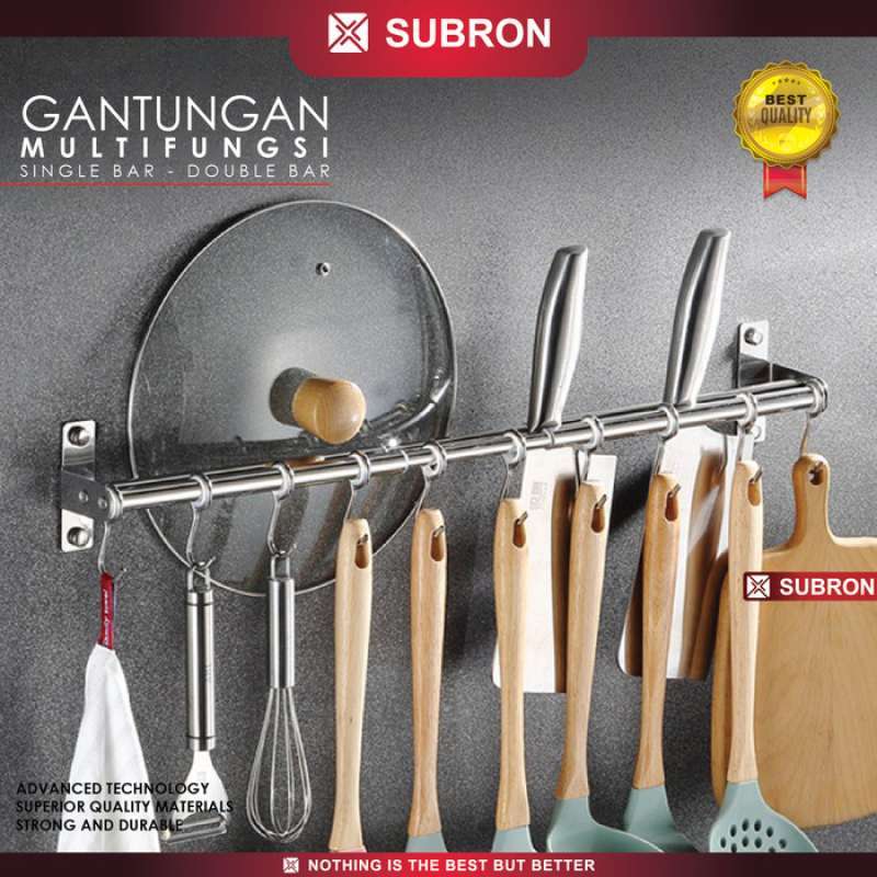 Jual Subron Sus304 Kitchen Bar 80cm 100cm Rak Gantungan Dapur Stainless ...