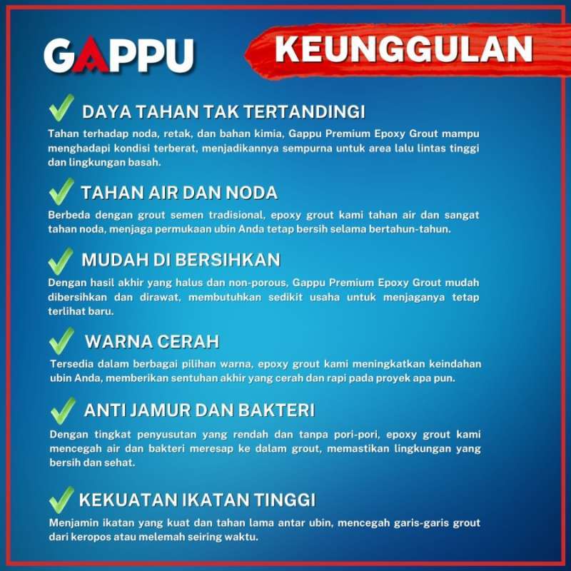 Jual Gappu - Premium Epoxy Tile Grout ( Nat Lantai Marmer Keramik ...