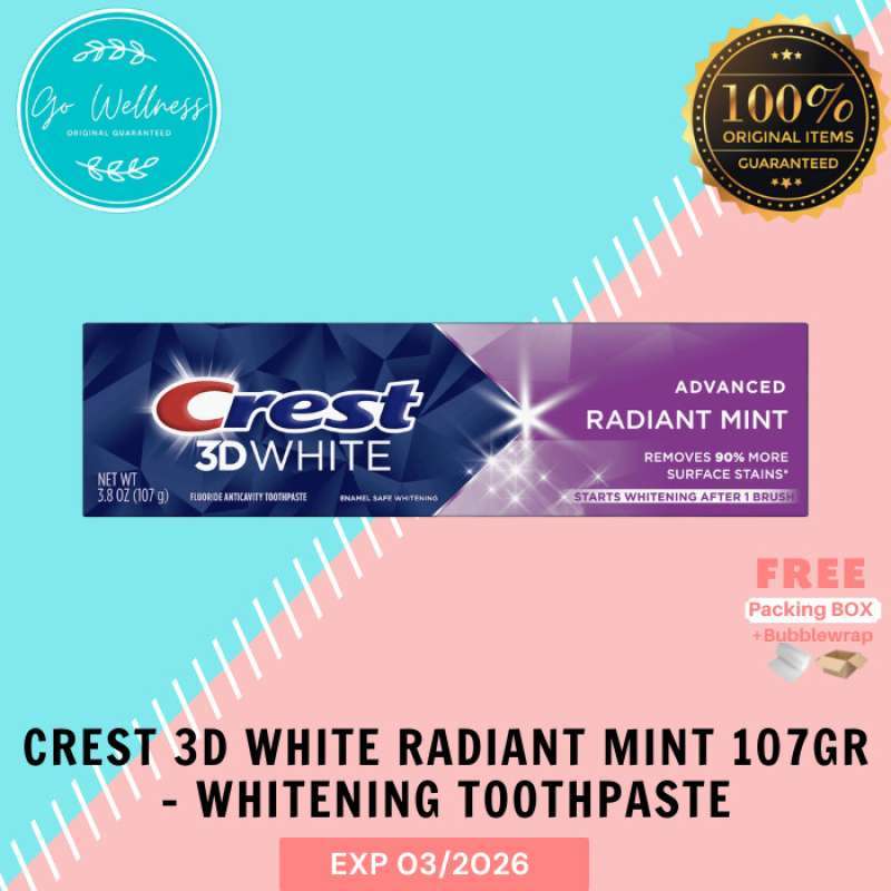 Jual Crest 3d White Radiant Mint 107gr - Whitening Toothpaste ...