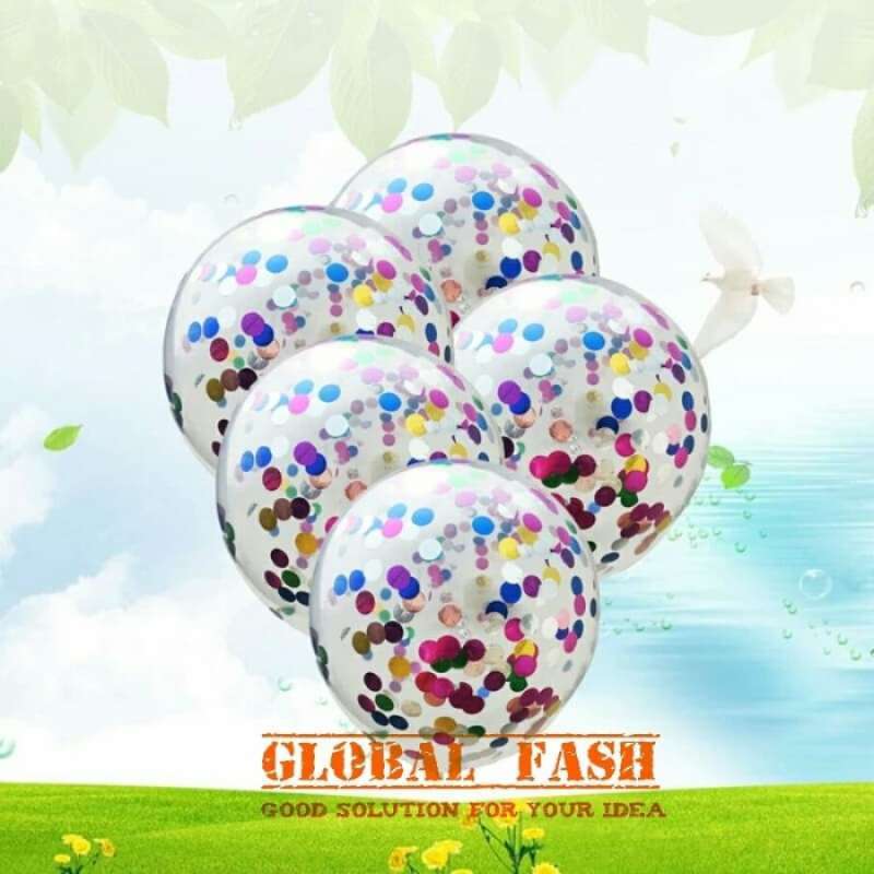 Promo Balon Latex Transparan Isi Confetti/ Balon Bening Isi Kertas ...
