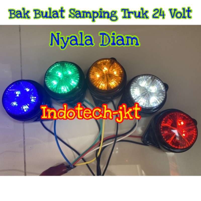 Promo Lampu Bak Samping Truk Bis 24 Volt Model Bulat - Merah Diskon 46% ...