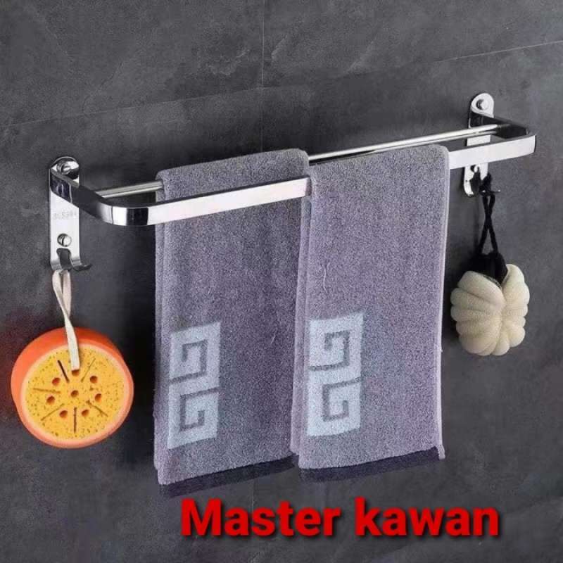 Promo Rak Handuk Stainless 2 Baris 60cm + Kapstok Diskon 23% Di Seller ...