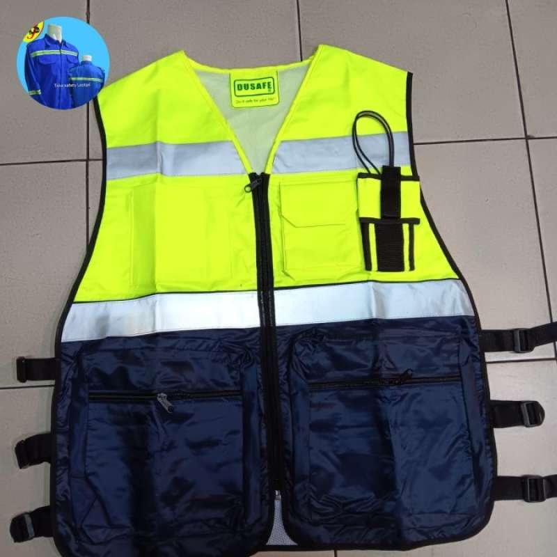 Jual Safety Vest / Rompi Proyek Kombinasi Dusafe Hijau Stabilo Dongker ...