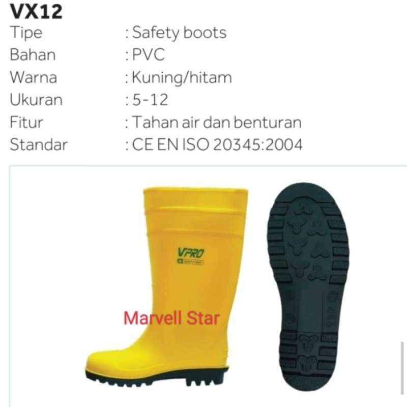 Jual Sepatu Boots Safety + Besi Pelindung Vpro Di Seller Yama ...