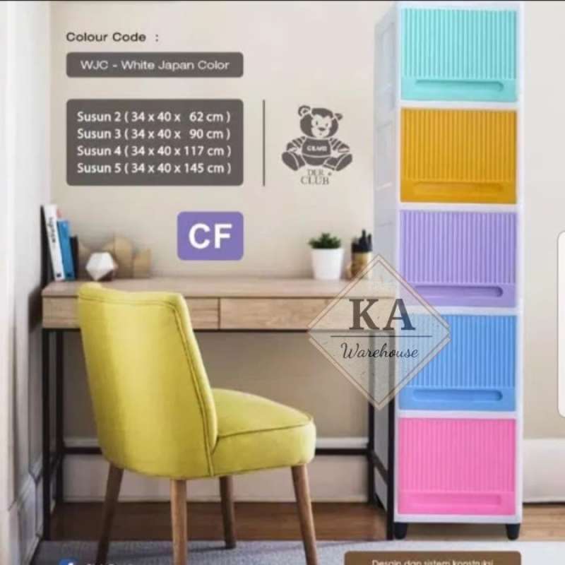 Promo Lemari Rak Laci Kabinet Serbaguna Plastik Susun 5 Club Flip ...